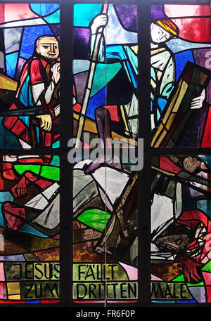 Via Dolorosa, third station, Jesus stumbles under the cross the first ...