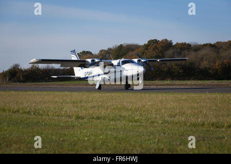 A Vulcan P68 six seater twin engine plane, flying out of Turweston ...