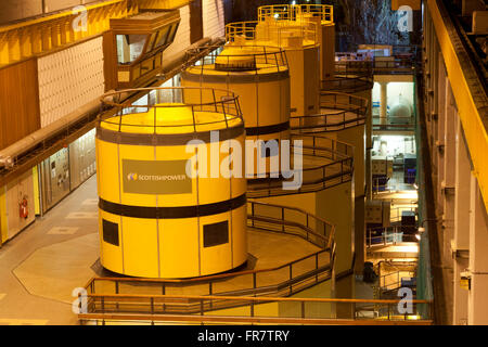 Cruachan Power Station, Lochawe, Scotland The turbine hall inside the ...