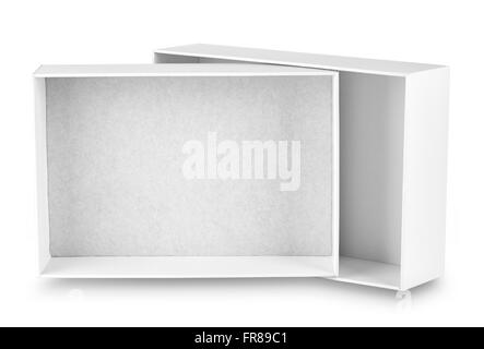 Open box standing on its side isolated on white background Stock Photo ...