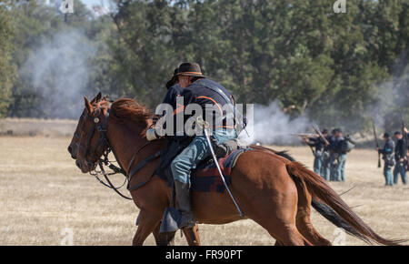 Cavalry Scouts in Action at the Hawes Farm Civil War Reenactment in ...