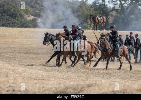 Cavalry Scouts in Action at the Hawes Farm Civil War Reenactment in ...