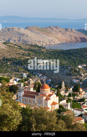 Ano Symi view from above in Symi island Greece Stock Photo - Alamy