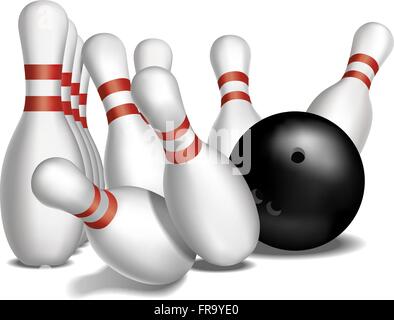 falling bowling pins Stock Vector Image & Art - Alamy