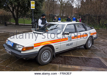 Police Car. Metropolitan Police Rover 827 patrol car Stock Photo - Alamy