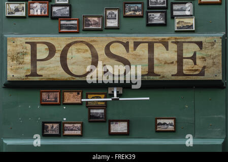 Poste signnboard hanging on the wall close up Stock Photo - Alamy