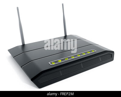 Black wireless modem Stock Photo - Alamy
