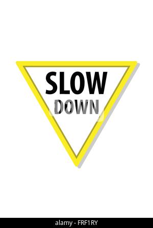 Slow Down Sign On White Background Stock Vector Image & Art - Alamy