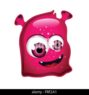Cute cartoon monster slug isolated on white background. Funny monster ...