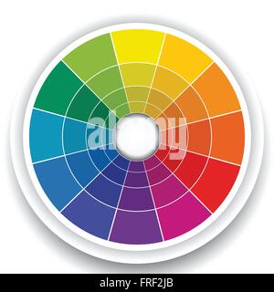 Color wheel isolated on white. Color palette guide. Rainbow wheel ...