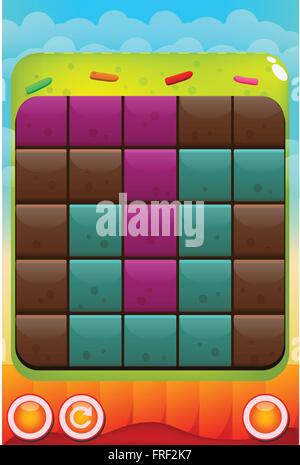Candy land mobile game design elements isolated on white background ...