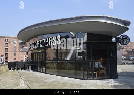 Liverpool Waterfront with Albert Docks and the Arena, with the river ...