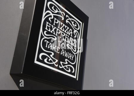 Signage at Pizza Express Liverpool Kings Waterfront, 16 Monarch Quay ...