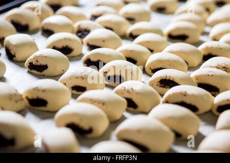 Plant for the production of food flour, a lot of metal pipes through ...