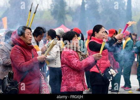 Luyi, China's Henan Province. 23rd Mar, 2016. People take part in a ...