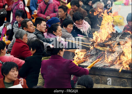 Luyi, China's Henan Province. 23rd Mar, 2016. People take part in a ...
