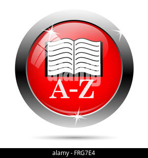 AZ book icon with white on red background Stock Photo - Alamy