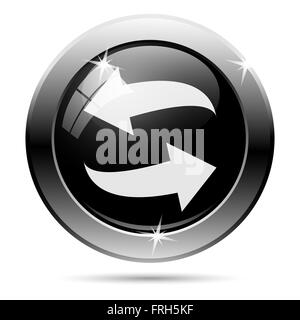 Swap icon. Metallic internet button on white background Stock Photo - Alamy