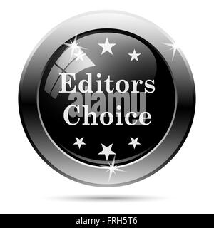 Editors choice icon. Metallic internet button on black background Stock ...