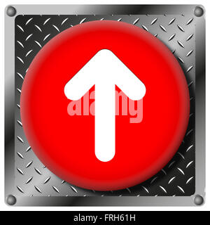 Plastic button on metallic panel Stock Photo - Alamy