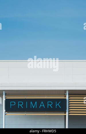 Primark store sign against a blue sky. Banbury, Oxfordshire, England ...