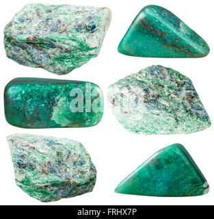 set of polished and rock fuchsite gemstones Stock Photo - Alamy