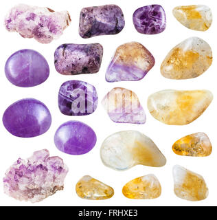 set of amethyst, citrine and ametrine gemstones Stock Photo - Alamy