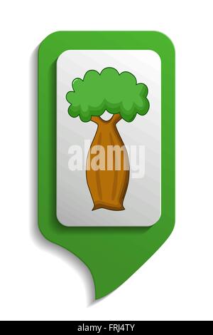 Bottle tree icon in cartoon style isolated on white background Stock ...
