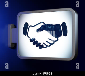 Politics concept: Handshake on billboard background Stock Photo - Alamy
