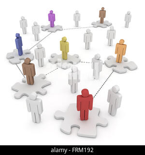 A 3d render of organization network team concept networking. people in ...