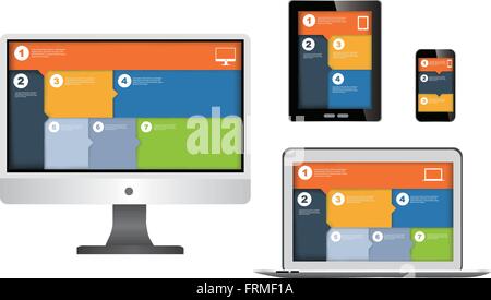 responsive web design on different devices Stock Vector Image & Art - Alamy