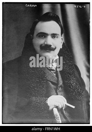This image features the renowned tenor Enrico Caruso, capturing his ...