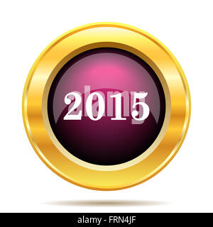 Year 2015 icon. Internet button on white background Stock Photo - Alamy