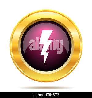 Lightning icon. Internet button on black background Stock Photo - Alamy