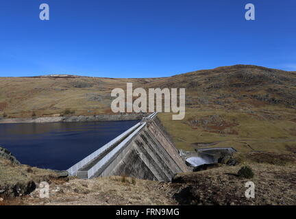 Elevated view of Loch Lednock reservoir Glen Lednock Scotland March ...