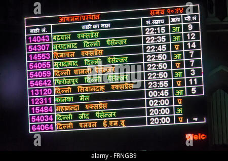 Arrivals and Departures board, Delhi Junction Railway Station, Old ...