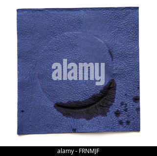 Dirty napkin in closeup isolated on white background Stock Photo - Alamy