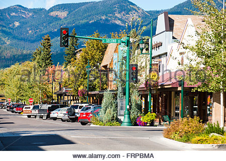 Downtown Whitefish, Montana Stock Photo - Alamy