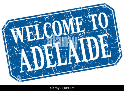 Adelaide blue square grunge vintage isolated stamp Stock Photo - Alamy