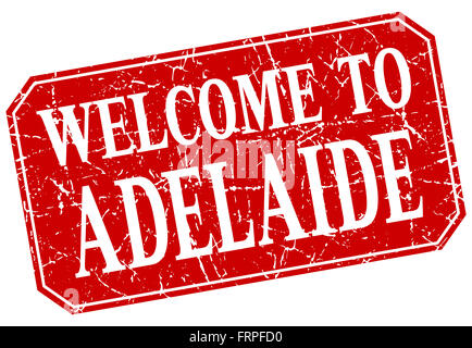 Adelaide red square grunge vintage isolated stamp Stock Photo - Alamy