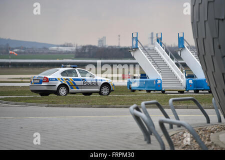 Brno Turany, Czech Republic. 23rd Mar, 2016. Police officers with a ...