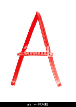 A - Hand-written alphabet isolated over the white background Stock ...