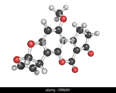 Aflatoxin B1 mold carcinogenic molecule. Skeletal formula Stock Photo ...