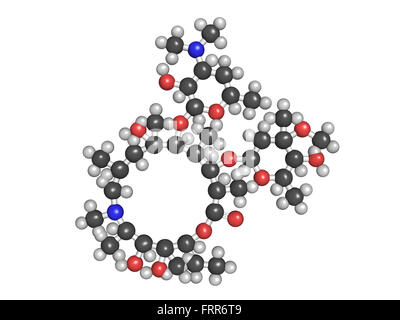 Azithromycin antibiotic drug (macrolide class) molecule. Chemical ...