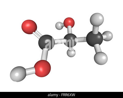 Lactic acid (milk acid, L-lactic acid) molecule, chemical structure ...