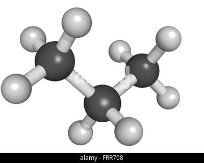 Propane hydrocarbon molecule. Alkane used as fuel in portable stoves ...