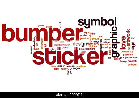 Bumper sticker word cloud concept with abstract background Stock Photo ...