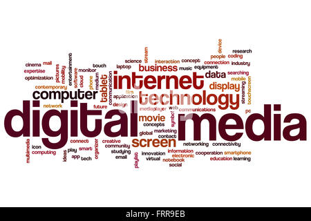 Digital media word cloud concept Stock Photo - Alamy