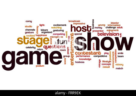 Game show word cloud concept Stock Photo - Alamy