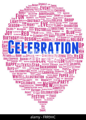 Confetti word cloud concept with decoration celebration related tags ...